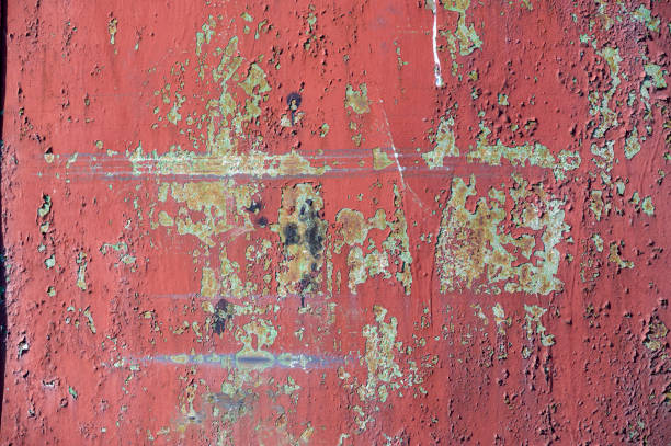 Free picture: Rusty metal surface with geometric pattern painted with ...