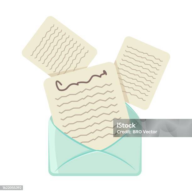 Lettre Damour Vintage En Illustration Vectorielle Denveloppe Dessin De