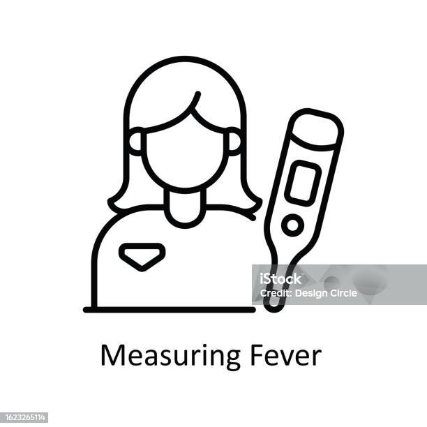 Illustration De La Conception De Licône Measuring Fever Outline Symbole