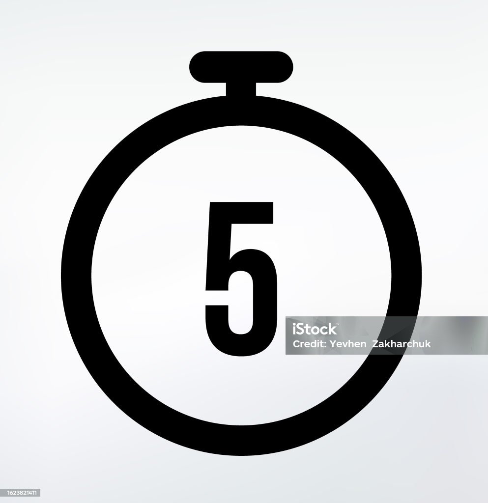 5 Seconds Countdown Timer Icon Set Time Interval Icons Stopwatch And