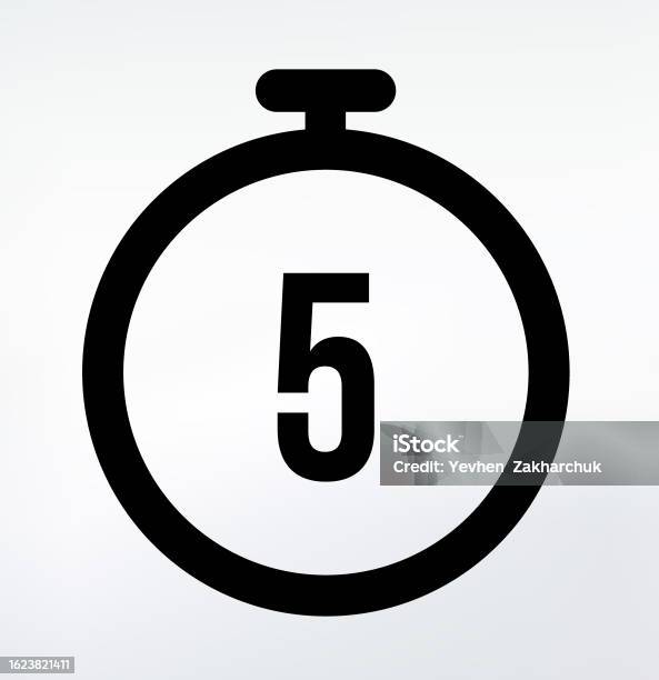 5 Seconds Countdown Timer Icon Set Time Interval Icons Stopwatch And