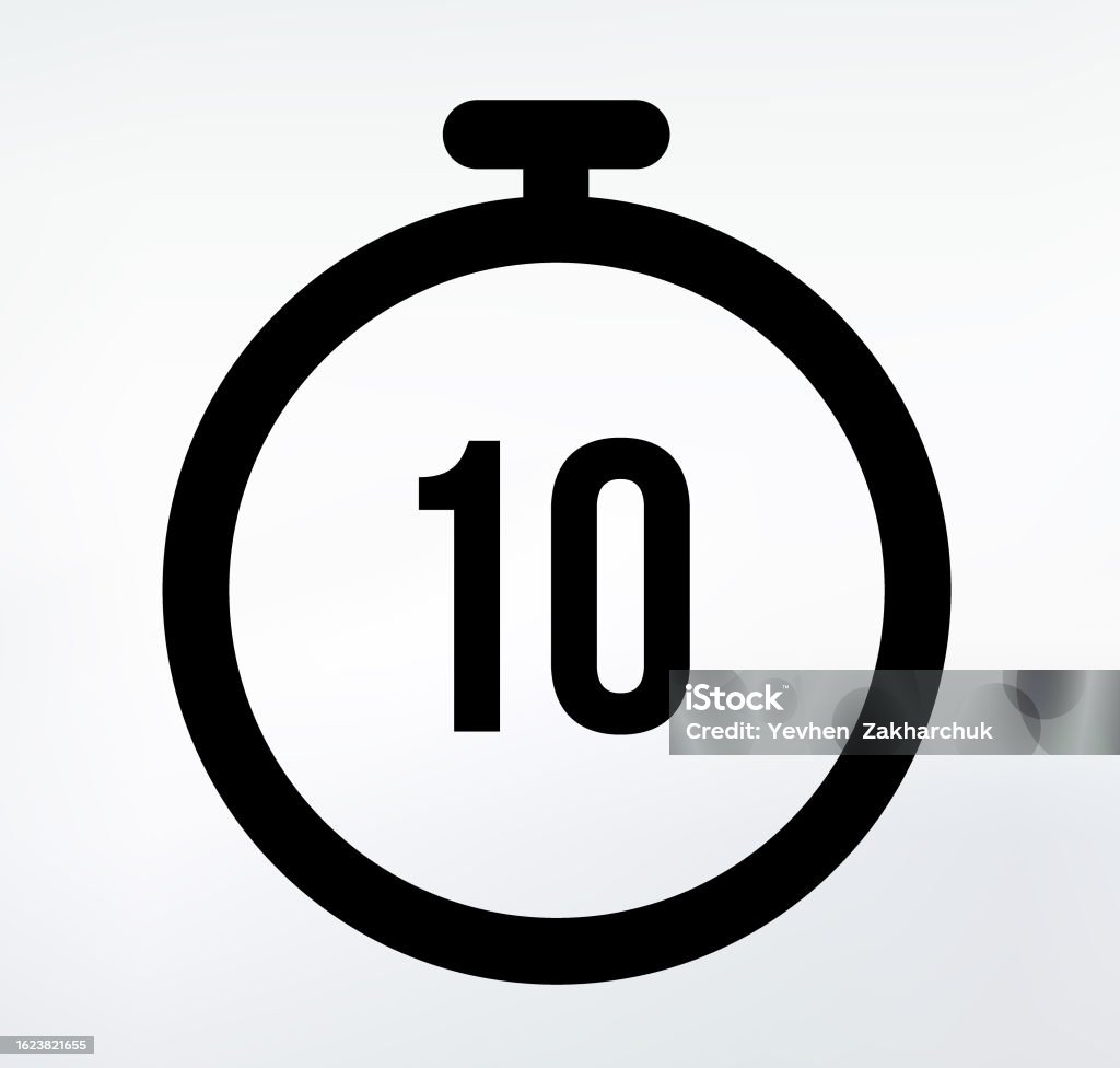 10 Seconds Countdown Timer Icon Set Time Interval Icons Stopwatch And
