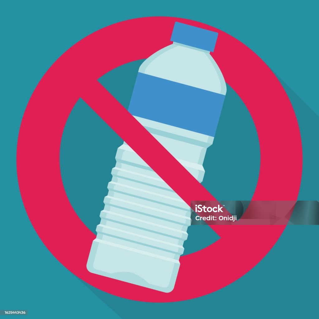 Ban On Disposable Plastic Bottles Stock Illustration Download Image