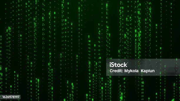 Matrix Background Cyber Security With Binary Code Rapidly Falling