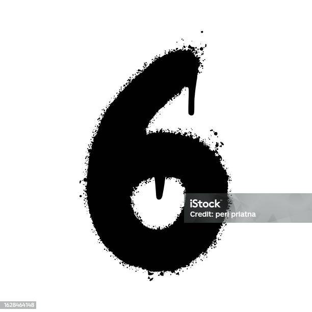 Spray Painted Graffiti Number 6 Sprayed Isolated With A White ... Spray Painted Graffiti Number 6 Sprayed Isolated With A White ...