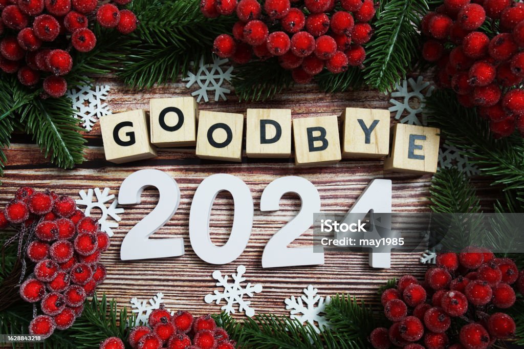 Goodbye 2024 Holidays Celebration With Christmas Decorations Background ... Goodbye 2024 Holidays Celebration With Christmas Decorations Background ...
