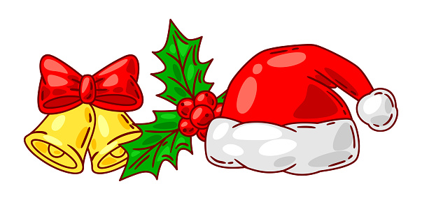 Joyeux Noël Illustration Objets De Vacances Dans Le Style Dessin Animé