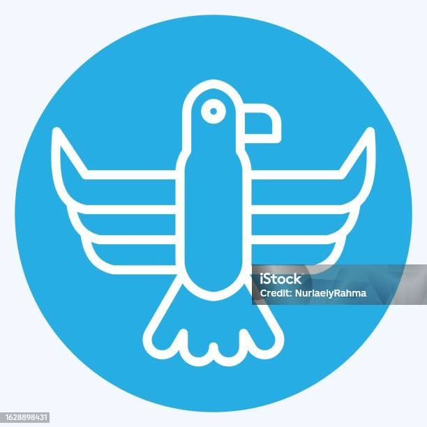 Icône Aigle Lié Au Symbole Amérindien Style Yeux Bleus Conception
