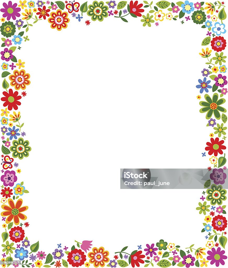 Colorful Cartoonish Floral Pattern Border Frame Stock Illustration ... Colorful Cartoonish Floral Pattern Border Frame Stock Illustration ...