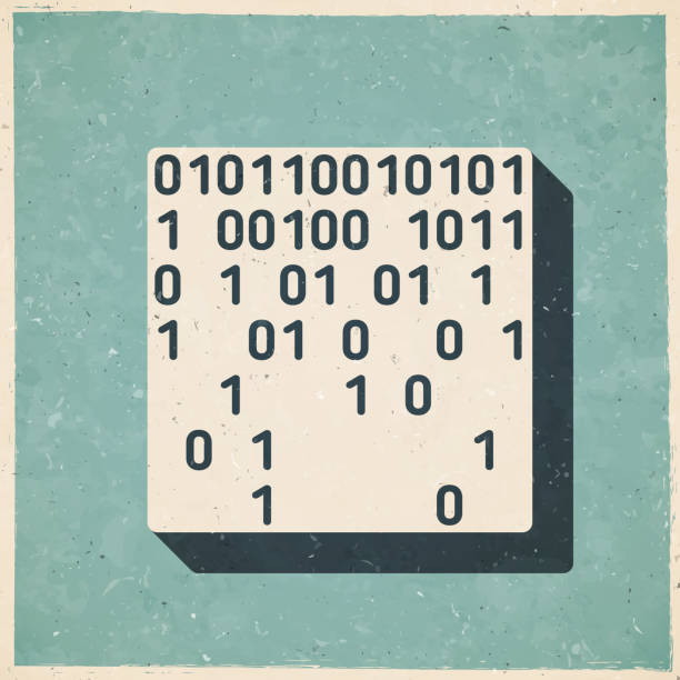 90 Vertical Green Binary Code Matrix Background Stock Illustrations