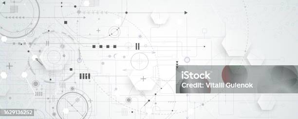 Teknologi Desain Banner Dengan Latar Belakang Abstrak Segi Enam