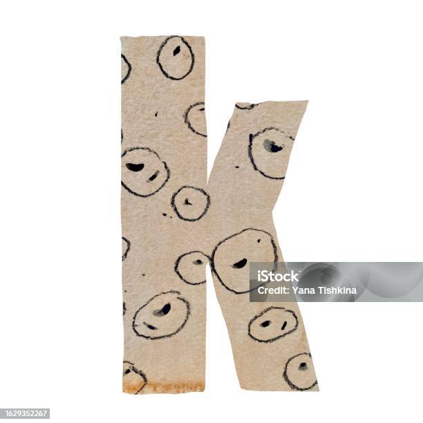 Uppercase Letter K Cut Out Paper Alphabet Stock Illustration Download