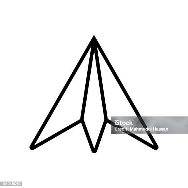 Plan De Papier Icône Linéaire Symbole Vectoriel Contour Noir Icône