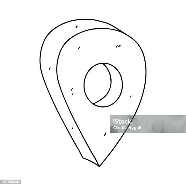 Épingle De Carte Dans Le Style Griffonnage Dessiné À La Main