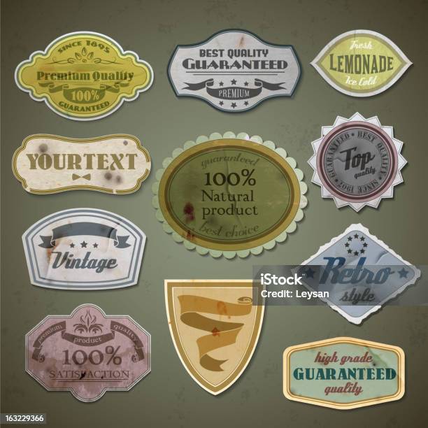 Vintage Labels Set向量圖形及更多具有特定質地圖片 具有特定質地 剪貼簿 古董 Istock