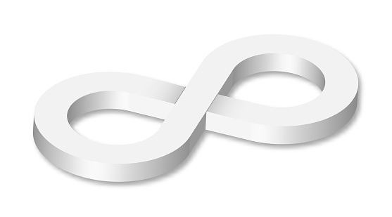 Symbole 3d Infinity Blanc Sur Fond Blanc Conception De Logo Vectoriel