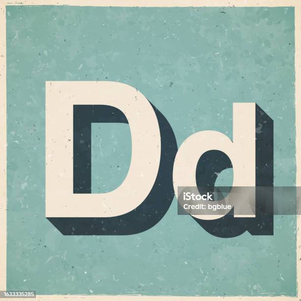 Lettre D Majuscules Et Minuscules Icône De Style Rétro Vintage Vieux