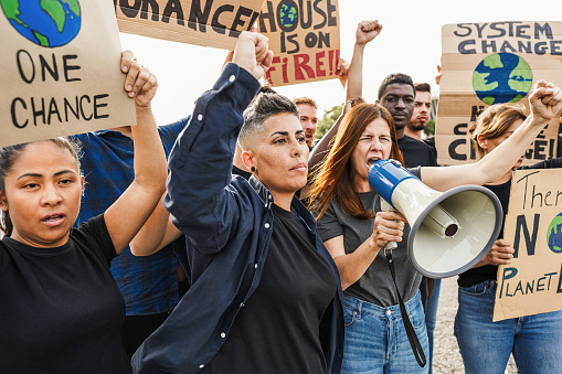 Multigenerational People Protest Against Climate Change Crowd Doing ... Multigenerational People Protest Against Climate Change Crowd Doing ...
