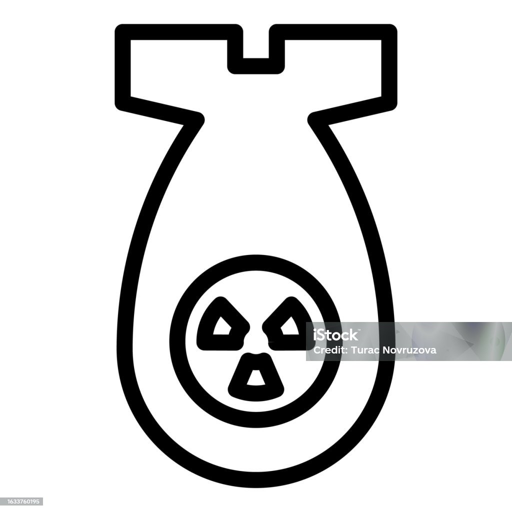 Icône De Ligne De Bombe Atomique Munitions Nucléaires Symbole De Fusée