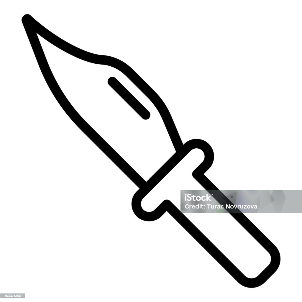 Couteau Militaire Pour Icône De Ligne Dattaque Symbole De Larme Ou De