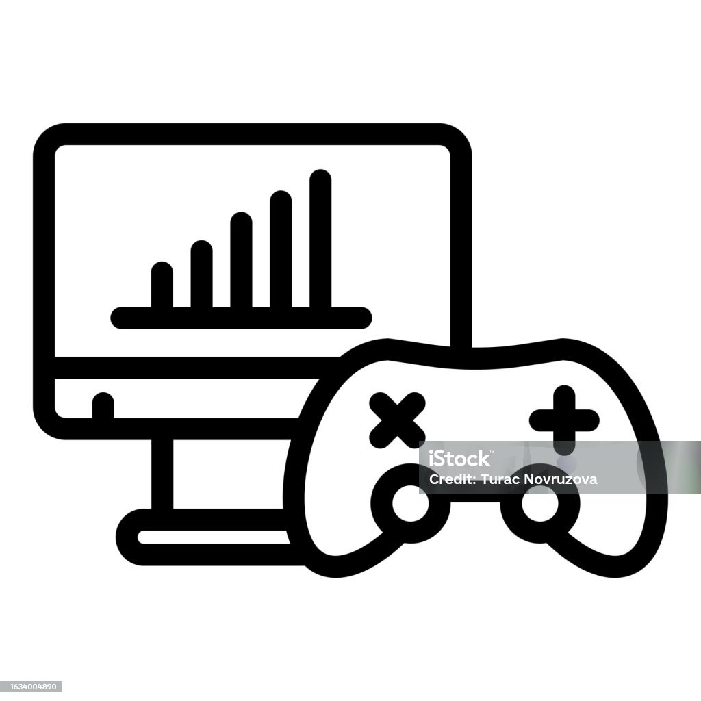 Vetores De Ícone De Linha De Teste Do Jogador Gamepad Ou Joystick E