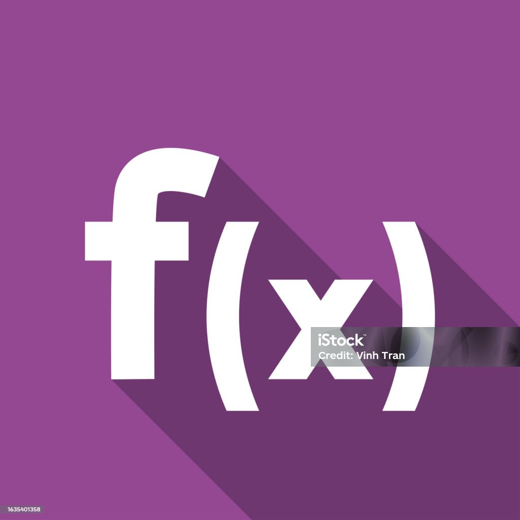 Fungsi Ikon Datar Fx Dengan Bayangan Panjang Ilustrasi Vektor Piktogram