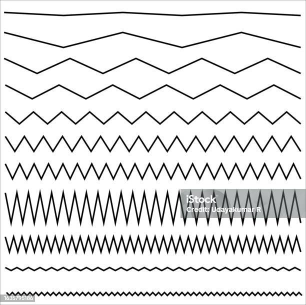 Set Of Wavy Curvy And Zigzag Criss Cross Horizontal Lines Wave Line And