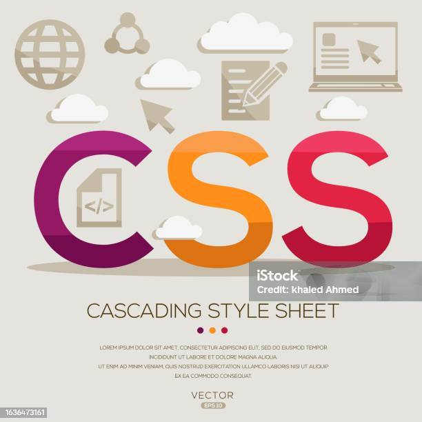 Ilustración De Css Hoja De Estilos En Cascada Y Más Vectores Libres De