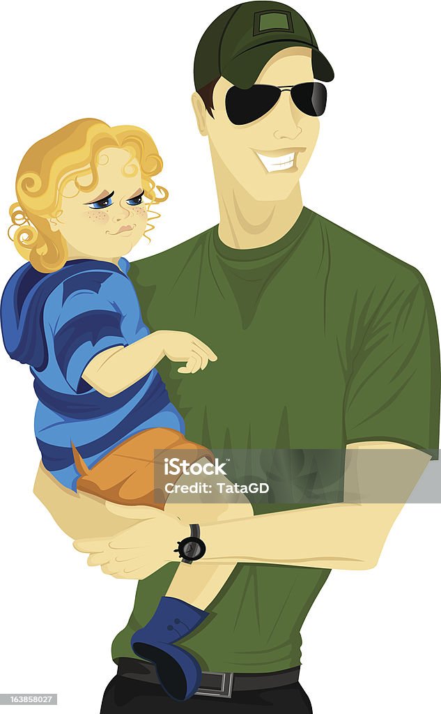 Ilustración De Padre E Hijo Y Más Vectores Libres De Derechos De 4 5 Años 4 5 Años Abrazar