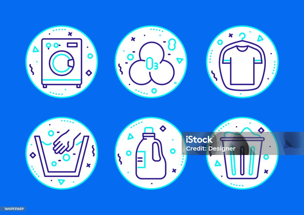 Laundry And Dry Cleaning Related Vector Line Icons Outline Symbol