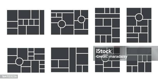 Moodboard Grid Templates Photo Collages Vector Illustration向量圖形及更多拼集圖像