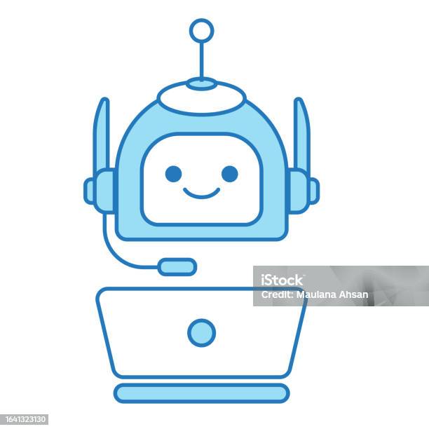Assistant Virtuel Ou Icône De Chat Bot Avec Symbole Dordinateur