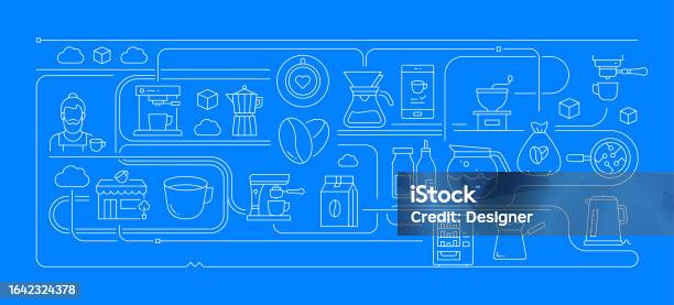 Desain Banner Terkait Coffee Untuk Halaman Web Headline Brosur Laporan