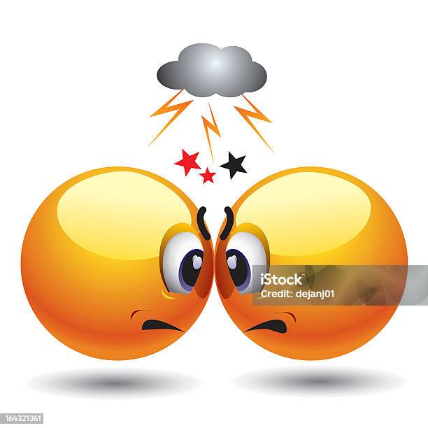 Two 3d Angry Emoji Faces Facing Each Other向量圖形及更多不滿圖片 不滿 不高興的 人