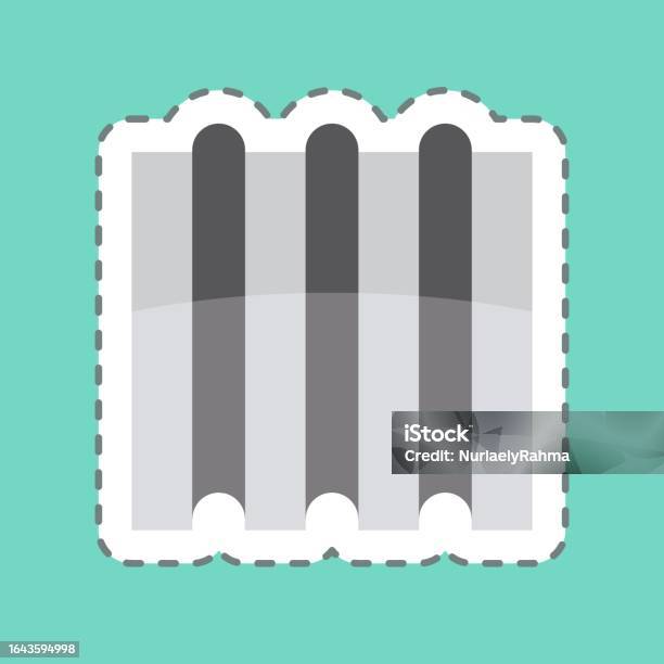 Garis Stiker Memotong Lembaran Baja Terkait Dengan Simbol Bahan