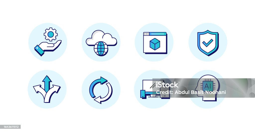 Cloud Computing Icons Cloudbased Software Symbols Cloud Computing Services Icons Vector Editable