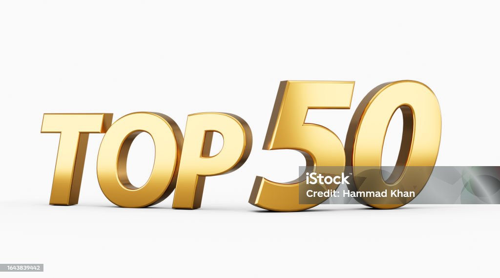 3d Golden Shiny Top 50 Text Top Fifty 3d Text Isolated On White ... 3d Golden Shiny Top 50 Text Top Fifty 3d Text Isolated On White ...