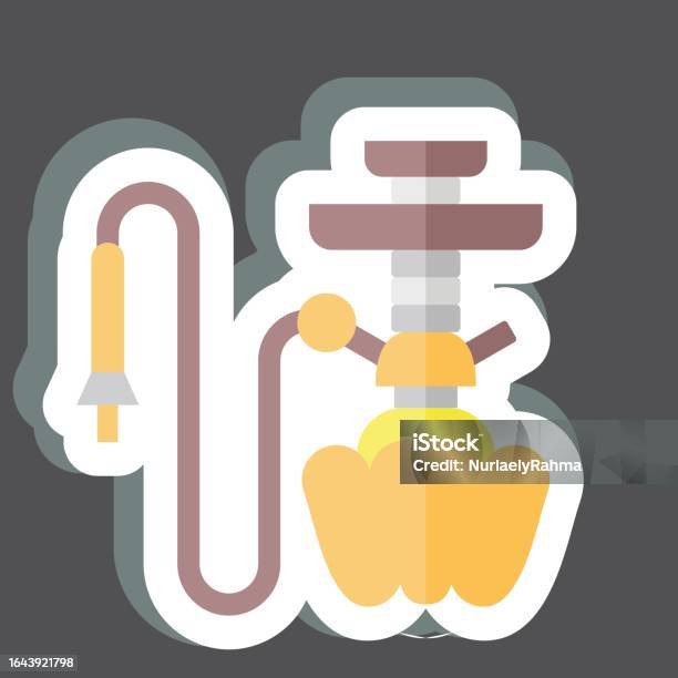 Stiker Hookah Terkait Dengan Simbol Arab Saudi Desain Sederhana Dapat