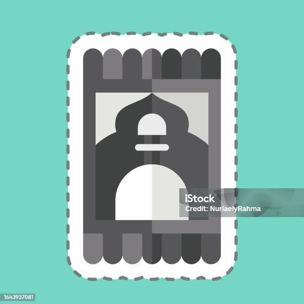 Garis Stiker Memotong Sajadah Terkait Dengan Simbol Arab Saudi Desain