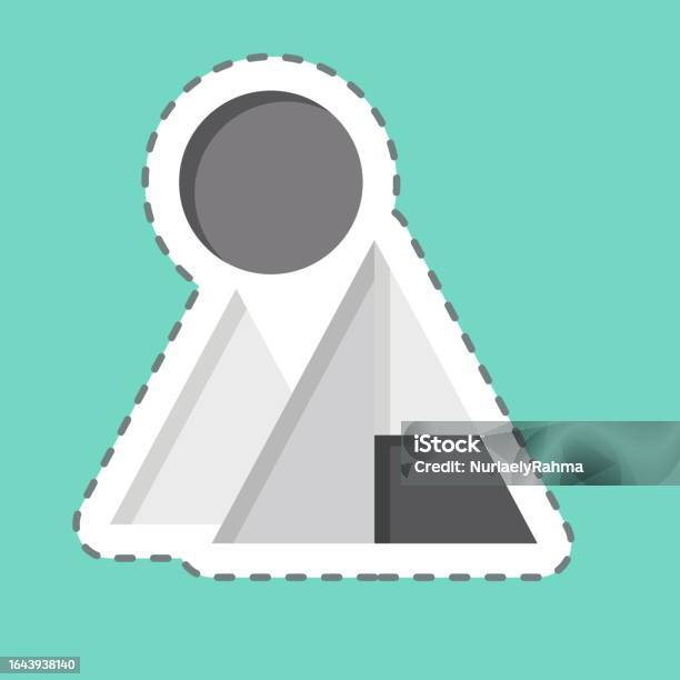 Garis Stiker Memotong Piramida Terkait Dengan Simbol Arab Saudi Desain