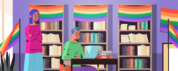 120 Gay Couple Working Stock Illustrations Royalty Free Vector