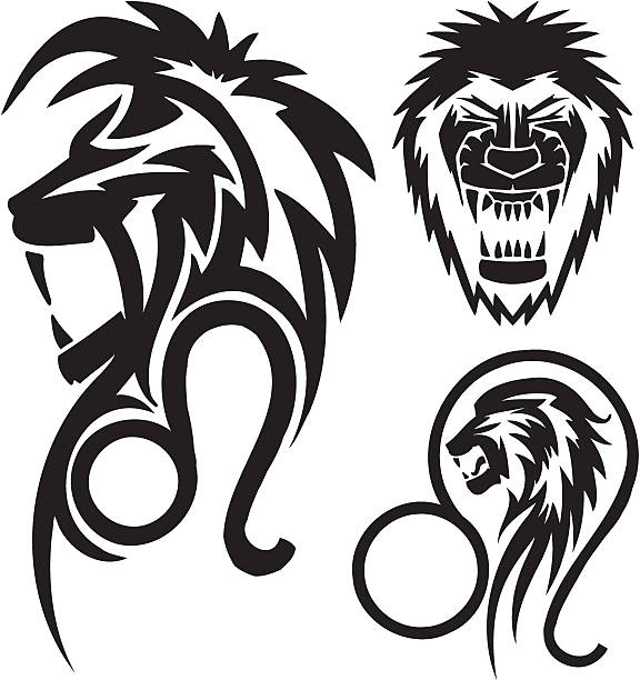 Tribal Lions Drawings