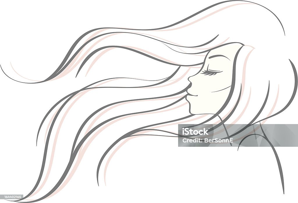 Women Profile With Long Hair Stock Illustration Download Image Now
