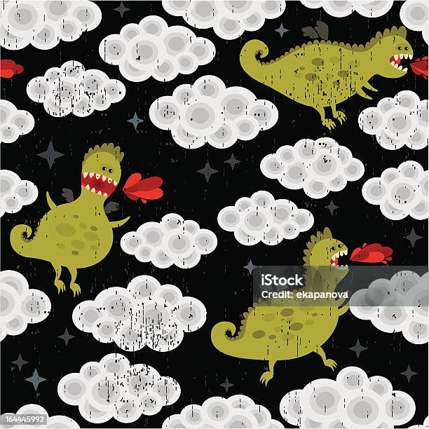 Dragon 하늘에서도 원활한 배경 공룡에 대한 스톡 벡터 아트 및 기타 이미지 공룡 공휴일 구름 Istock