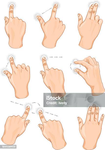 Vector Set Of Commonly Used Multitouch Gestures Stock Illustration ... Vector Set Of Commonly Used Multitouch Gestures Stock Illustration ...