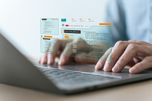 Software Developer Or Programmer Coding Program With Laptop Create Intelligence Innovation