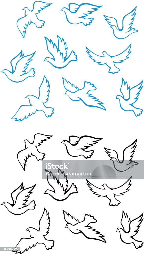 Pideons 및 Doves 새 날기에 대한 스톡 벡터 아트 및 기타 이미지 날기 실루엣 피전 비둘기 Istock