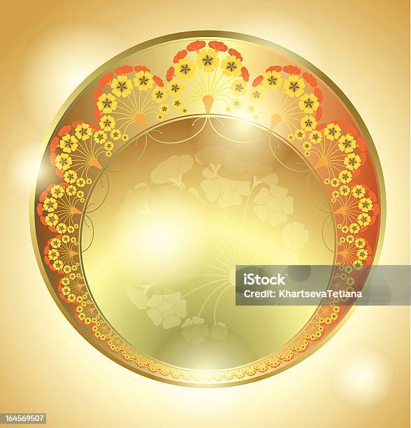 Abstract Circular Floral Frame向量圖形及更多側影圖片 側影 大自然 奢侈 Istock