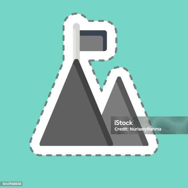 Garis Stiker Memotong Tujuan Terkait Dengan Simbol Analisis Bisnis