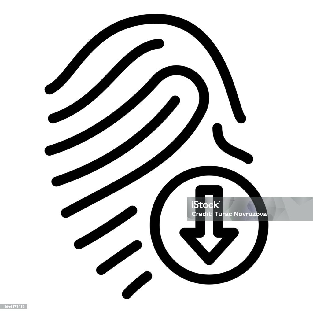 Fingerprint Scanner Line Icon Robotization Concept Identification With ... Fingerprint Scanner Line Icon Robotization Concept Identification With ...